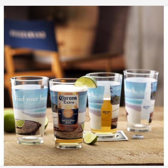 Corona | Dining | Corona Extra Find Your Beach 4pack Pint Glass Set ...